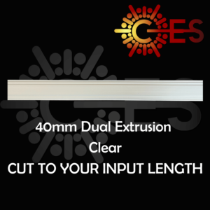 40 mm Dual Aluminium Extrusion Clear; Cut to your Requirements ...